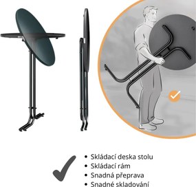Cateringový skládací barový stůl Malik 80 cm šedý