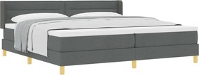 Postel s boxspringem s matrací Tmavě šedá 200 x 200 cm textil 3341252