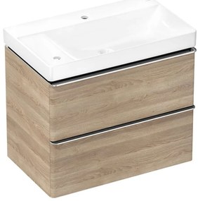 Hansgrohe Xelu Q - Skříňka s umyvadlem, 63x78x50 cm, 2 zásuvky, přírodní dub/chrom 54379000