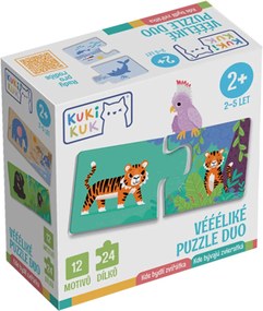 EFKO KukiKuk Véééliké baby puzzle duo Kde bydlí zvířátka 24 dílků ef80036