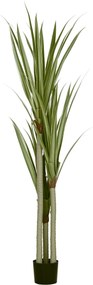 Umělá rostlina yucca HOMCOM v květináči 190 cm - 39 realistických listů pro dekoraci domova, obývacího pokoje, kanceláře a zahrady Ø17x190 cm Zelená |