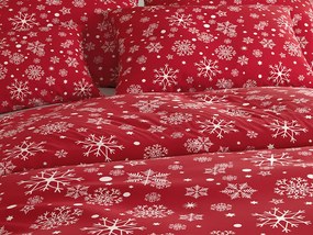 Flanelové povlečení z mikrovlákna SNOWFALL červené Rozměr povlečení: 70 x 90 cm | 140 x 200 cm