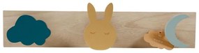 Ostaria Dětský nástěnný věšák králík zelený a zlatý 50 cm