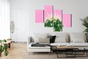 Vícedílný obraz Kaktus Na Růžovém Pozadí Nedostatek Nedostatek Přírodní plátno 240x150