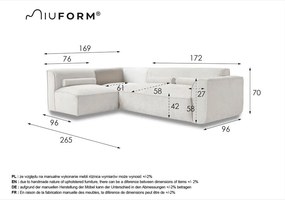 Světle šedá rohová pohovka (levý roh) Flex Felix – Miuform