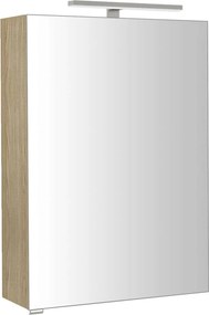 Sapho Riwa - Zrcadlová skříňka s LED osvětlením 50x70x17 cm, jilm bardini RIW050-0013