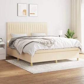 Box spring postel s matrací krémová 180x200 cm textil 3142518