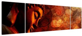 Obraz - Buddha v červených tónech (170x50 cm)