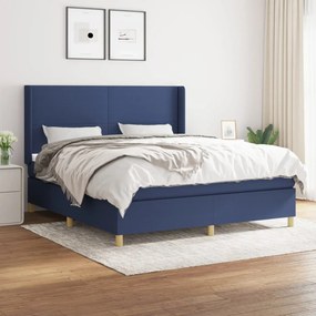 Box spring postel s matrací modrá 160x200 cm textil 3131847