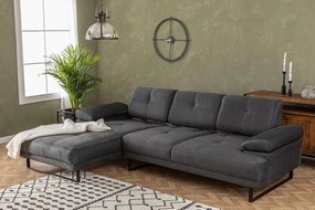 Designová rohová sedačka Vatusia 314 cm antracitová - levá