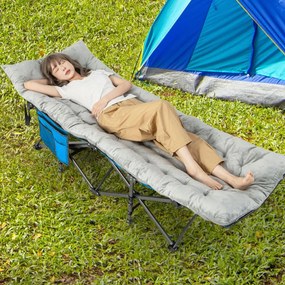 Costway Bavlněný polštář na táborák 7 cm silná matrace se 4 upevňovacími popruhy