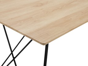 Jídelní stůl barva světlého dřeva a černá 140 x 80 cm KENTON Beliani