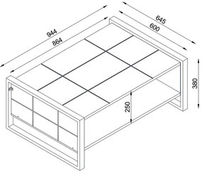 Casarredo Konferenční stolek LAPAS ořech