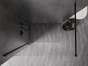 Mexen Kioto-X sprchová stěna Walk-in 70 x 200 cm, transparentní 10 mm, černá - 800-070-101-70-00-X