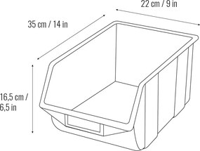 Plastový zásobník ECO, 16,5x35x22 cm, 4 ks