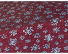 SCANquilt ubrus MOTIV vločky červenobílá 130 x 220 cm