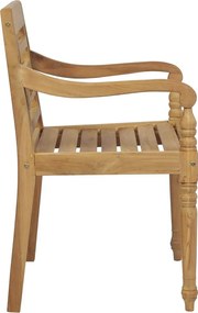 vidaXL Židle Batavia 8 ks s poduškami masivní teakové dřevo [3073354] Barva: krémová