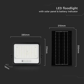 LED Stm. solární reflektor LED/200W/3,2V IP65 10000 mAh černá + dálkové ovládání