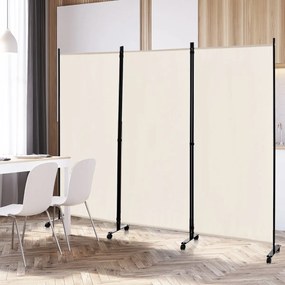 Costway 180 cm dělicí příčka na kolečkách Skládací zástěna s 3 volně