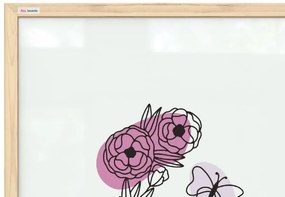 Allboards,Magnetický obraz- portrét ženy růžový č.2 60x40cm v přírodním dřevěném rámu, TM64D_00070