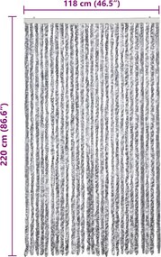 Závěs proti hmyzu bílošedý 118 x 220 cm Chenille 315134