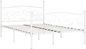Rám postele s laťkovým roštem bílý kov 140 x 200 cm 284450