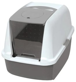 Bílo-šedý kočičí záchod 57x39 cm Cat It – Plaček Pet Products