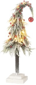 Vánoční zasněžený stromek s Led světýlky Xmas M - 18*18*55 cm