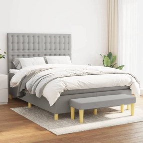 Box spring postel s matrací světle šedá 140 x 190 cm textil 3137469