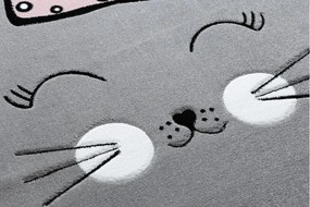 Dywany Łuszczów Dětský kusový koberec Petit Cat crown grey - 120x170 cm