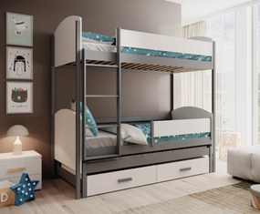 ADRK Furniture Třílůžková dětská postel Leia 180x80 s matrací CH-LEI-WG-180-M