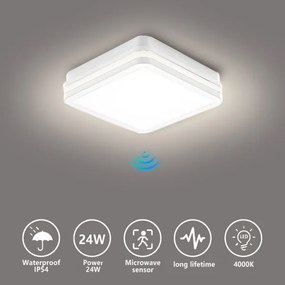 Brilagi - LED Venkovní svítidlo se senzorem BENE LED/24W/230V 26x26 cm bílá IP54