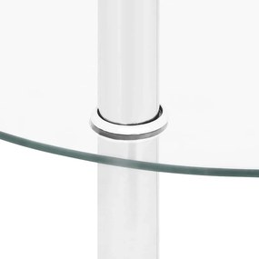 2patrový odkládací stolek průhledný 38 cm tvrzené sklo 322787