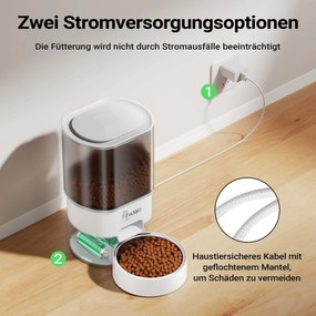Automatické krmítko pro kočky fudajo – 3 L, 2,5 L, bílá (65290)