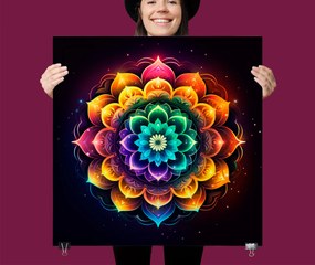 Plakát - Zářící kosmická mandala FeelHappy.cz Velikost plakátu: 80 x 80 cm