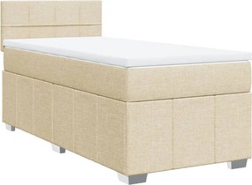 Box spring postel s matrací krémová 80 x 200 cm textil 3286900