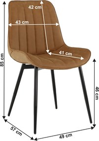Kondela Židle, ekokůže hnědá camel/černá, Hazal