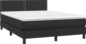 Box spring postel s matrací černá 140 x 190 cm umělá kůže 3141059