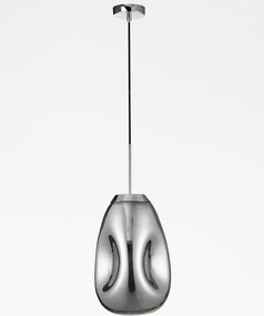 Skleněné závěsné svítidlo v leskle stříbrné barvě ø 22 cm Lava – Nova Luce