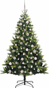 Umělý skládací vánoční stromeček 300 LED Zelená 180 cm PVC a PE 3395993