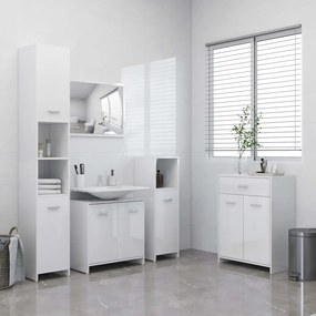 Koupelnová skříňka bílá vysoký lesk 60 x 33 x 80 cm dřevotříska