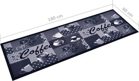 Kuchyňský koberec pratelný Coffee modrý 60 x 180 cm 315968
