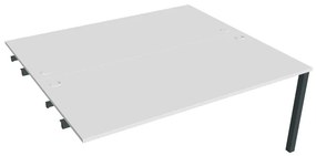 Dvojstůl pracovní řetězící rovný 180×160 cm - Hobis Uni USD 1800 R Dekor stolové desky: bílá, Barva nohou: černá