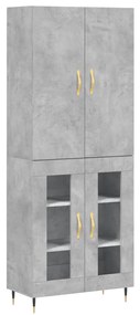 Skříň highboard betonově šedá 69,5x34x180 cm kompozitní dřevo,  3195719