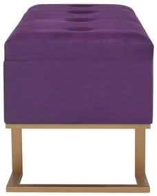 Lavice s úložným prostorem 105 cm fialová samet - Default Title