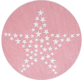 Ayyildiz Dětský kusový koberec BAMBI 0870, kulatý, Růžová Rozměr koberce: 120 cm KRUH