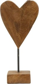 Dřevěná dekorace Heart 35 cm hnědá