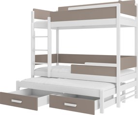 ADRK Furniture Patrová třílůžková postel s matracemi QUEEN 200x90 CH-QUE-W_T-M-200