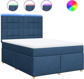 Box spring postel s matrací modrá 140x200 cm textil 3293609
