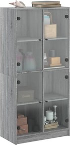 Highboard s dvířky šedý sonoma 68x37x142 cm kompozitní dřevo 3295862
